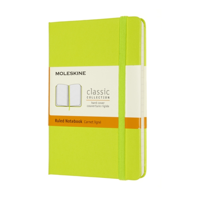 Carnet classic ligné avec couverture rigide Grand format – Vert citron ...